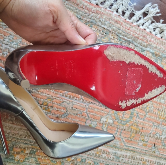 Christian Louboutin | Shoes | Louboutin 6 Pumps Silver Metalic | Poshmark